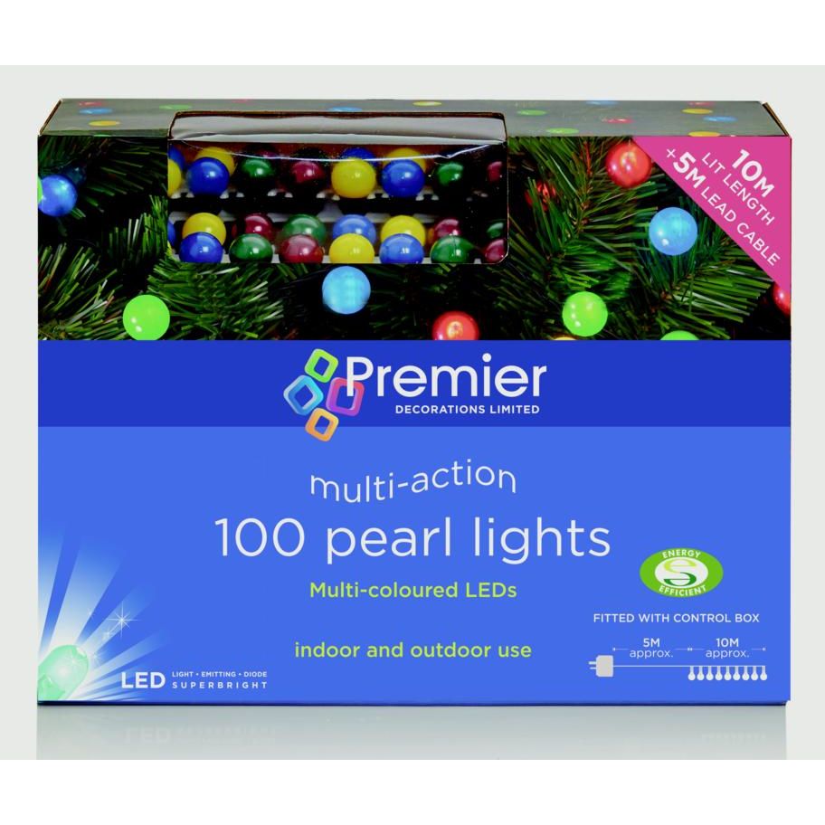 Multi Action Pearl Lights Multi Colour — Decorationsonline.co.uk